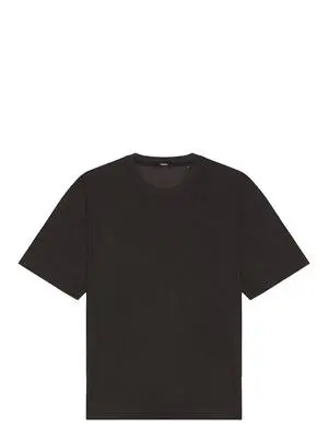 Theory Relaxed Soft Terry Tee In Black - Warm Carbon