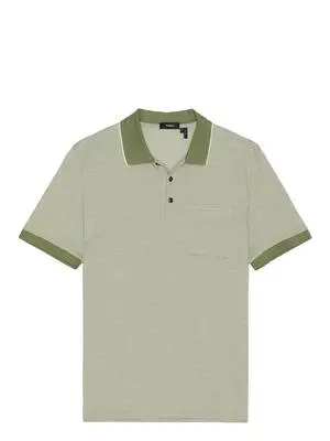 Theory Birdseye Polo In Green - Green Multi