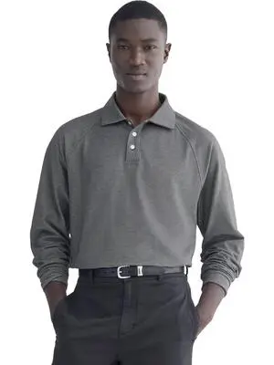 Everlane Startup Raglan Shirt Polo - Black Chambray