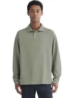 Everlane Startup Raglan Shirt Polo - Chambray Deep Lichen Green