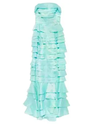 SAIID KOBEISY Layered Organza Gown - Blue