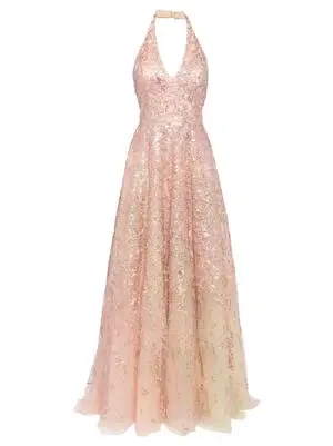 SAIID KOBEISY Embroidered Maxi Dress - Pink