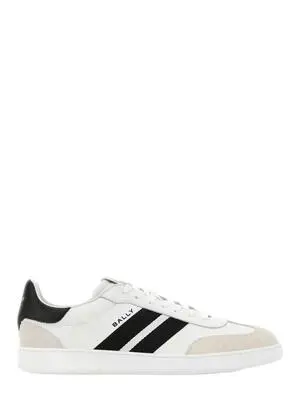 Bally Retro Crest Leather Stripe Sneakers - White