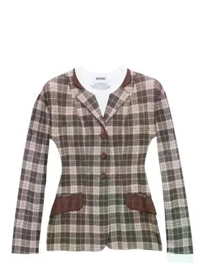 Moschino Checked Cotton T-shirt - Brown