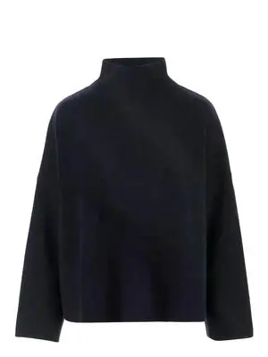 ALLUDE High-neck Long-sleeves Sweater - Blue