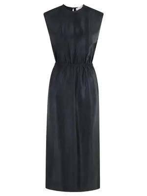TELA Pinstripe Shoulder-padded Dress - Blue