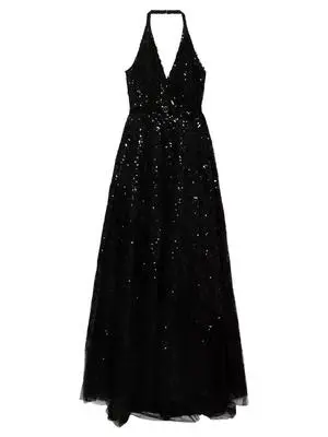 SAIID KOBEISY Embroidered Maxi Dress - Black