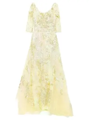 SAIID KOBEISY Embroidered Maxi Dress - Yellow