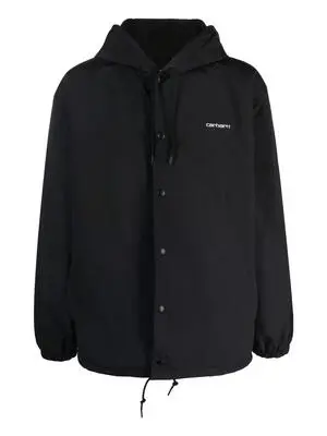 Carhartt Work In Progress Logo-embroidered Hooded Jacket - Black