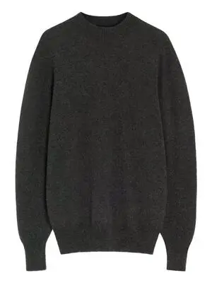 LEMAIRE Ribbed Mock Neck Sweater - Grey