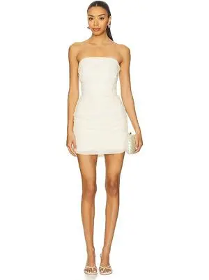 THE SEI Strapless Mini Dress With Ruffle - Cream