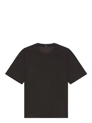 Theory Relaxed Soft Terry Tee In Black - Warm Carbon
