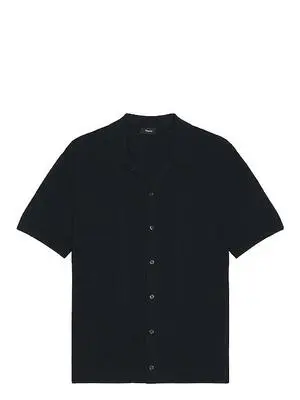 Theory Camp Shirt In Black - Baltic