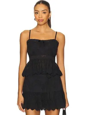 LoveShackFancy Rowina Top - Black