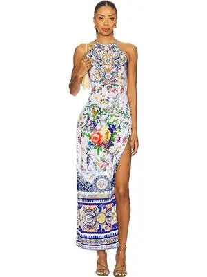 Camilla High Neck Long Dress - Tiles Darls