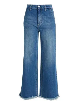 Alice + Olivia Emory Cropped Wide-leg Jeans - Mid Denim