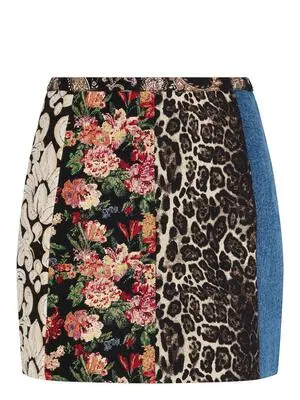 Alice + Olivia Riley Patchwork Mini Skirt - Multicolor