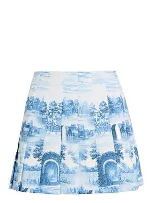 ALICE + OLIVIA Alice Olivia Carter Pleated Printed Mini Skirt