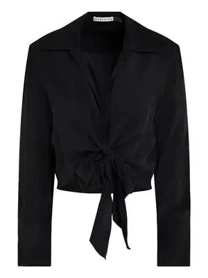 Alice + Olivia Alice + Olivia Hannon Cupro Shirt Black