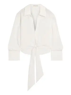 Alice + Olivia Alice + Olivia Hannon Cupro Shirt Off-white