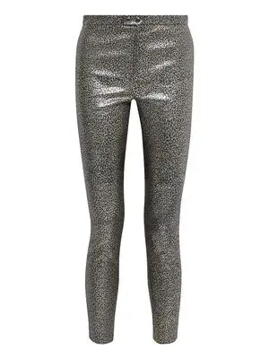 Isabel Marant Étoile Etienne Metallic Leopard-print Leather Pants - Silver