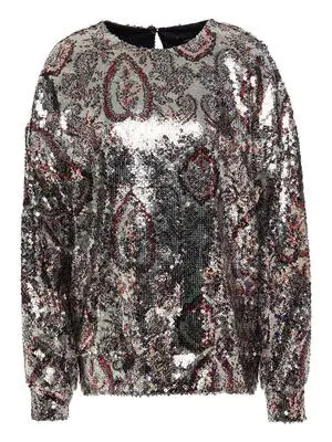 ISABEL MARANT Olivio Printed Sequined Tulle Top