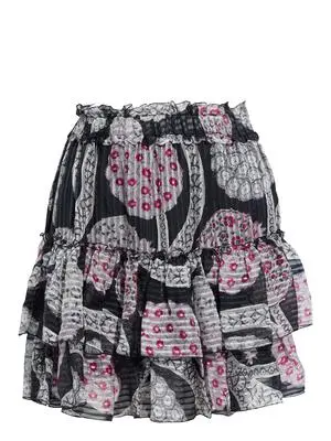 ISABEL MARANT ÉTOILE Isabel Marant Ruffled Printed Silk Jacquard Mini Skirt