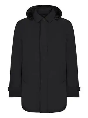 Herno Three-Quarter Parka With Hood Black