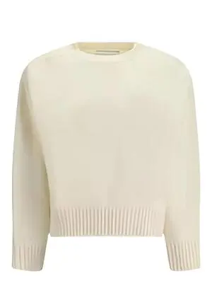 SA SU PHI Crew-neck Knitted Sweater - White