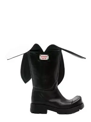 CHARLES JEFFREY 45mm Leather Flap Boots - Black