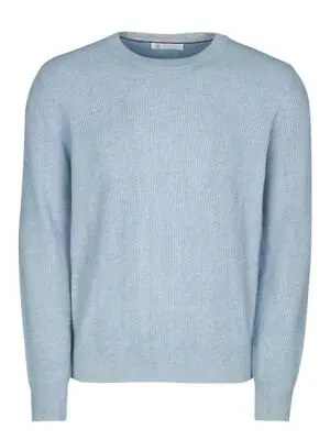 Brunello Cucinelli Ribbed Crew-neck Sweater - Blue