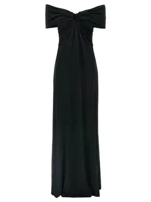 Carolina Herrera Off-shoulder Draped Gown - Black