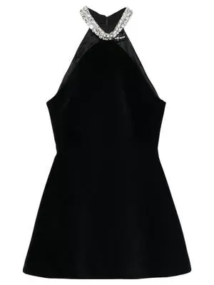 David Koma Embellished Halterneck Mini Dress - Black