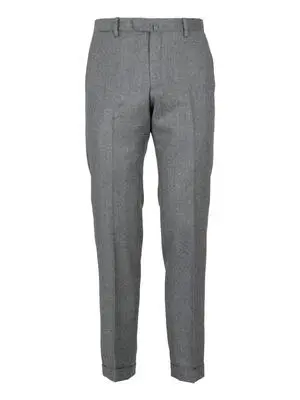 BRIGLIA 1949 Wool Trousers With Cuffed Hems - Grey
