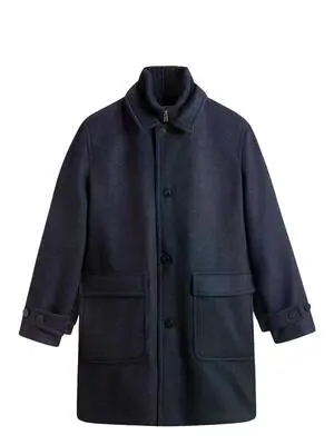 Woolrich Herringbone Wool Coat - Blue