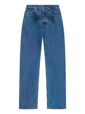 Vetements Graphic-print Jeans - Light Blue