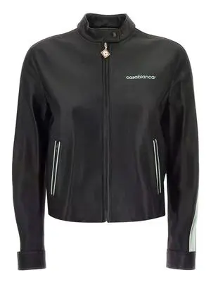 Casablanca Leather Racer Jacket - Black