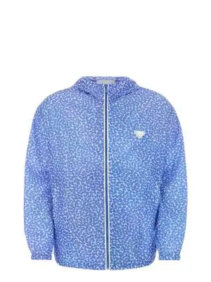 Prada Printed Hooded Windbreaker - Blue
