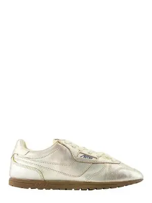 AUTRY Windspin Leather Trainers - Gold