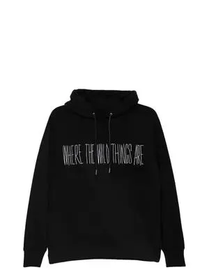 Sacai Slogan-embroidered Hoodie - Black