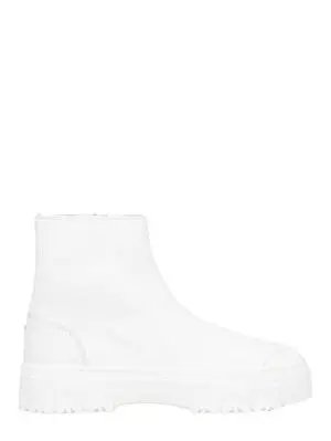 Patrizia Pepe Leather Ankle Boots - White