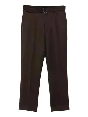 MAISON MARGIELA Belted Cotton Trousers - Brown
