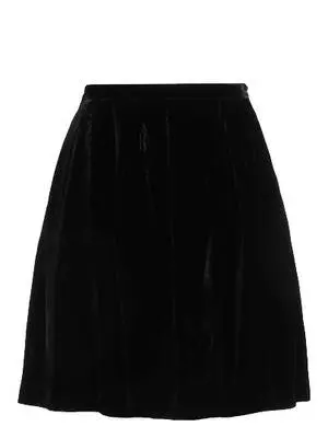 Emporio Armani Mini Flared Velvet Skirt - Black