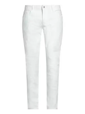 Armani Exchange Skinny Jeans With Leather Trims White