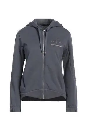 Armani Exchange Cotton Blend Zip-up Fleece Sweatshirt - Grey