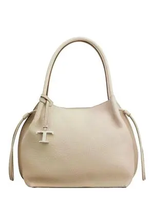 TOD'S Medium Leather Tote - Neutrals