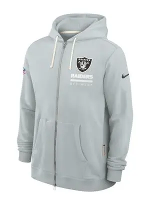 Nike Las Vegas Raiders Utility Player Sideline Nfl Full-zip Hoodie - Grey