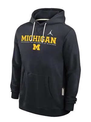 JORDAN Michigan Sideline Dri-fit College Pullover Hoodie - Blue