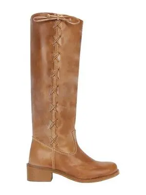 DICO COPENHAGEN Ann Gaucho Leather Boots With Laces - Tan