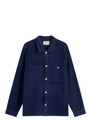 Folk Patch Overshirt - Rich Navy Chunky Cord